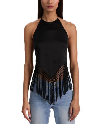 Click here for Alice and Olivia Greta Halter Tie Back Top prices