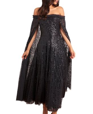 Click here for Needle & Thread Raindrop Cape Ankle Gown prices