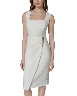 Click here for Donna Karan Square Neck Hardware Sheath Dress prices