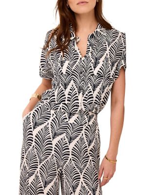 Click here for Mint Velvet Womens Leaf Print Resort Shirt prices
