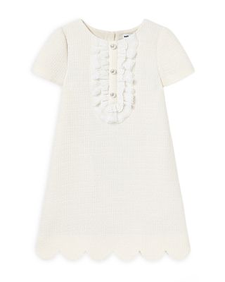 Click here for Self-Portrait Girls Boucle Lace Bib Dress - Little... prices