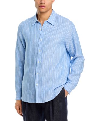 Click here for Theory Irving Stripe Linen Shirt prices