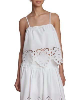 Click here for Avec Les Filles Eyelet Embroidered Bandeau Top prices