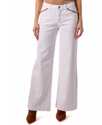 Click here for Blue Revival Sadie Mid Rise Wide Leg Jeans in Whit... prices