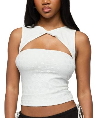 Click here for Edikted Elisia Twist Cutout Flower Lace Top prices