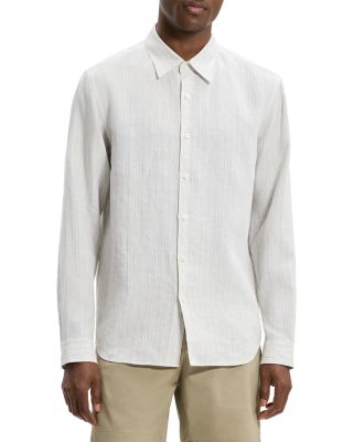 Click here for Theory Irving Stripe Linen Shirt prices