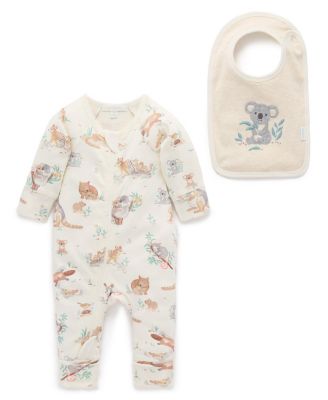 Click here for Purebaby Boys Australiana Animals Zip Romper & Bib... prices