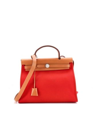 Click here for Pre-Owned HERMES 31 Herbag Zip Leather and Toile prices