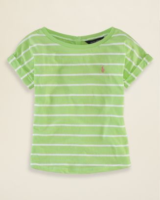 Ralph Lauren Girls' Enzyme Wash Stripe Tee - Sizes S-XL | Bloomingdale's