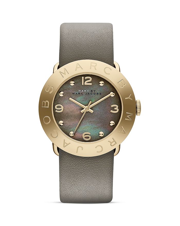 MARC JACOBS MARC BY Amy Leather Strap Watch, 36mm | Bloomingdale's