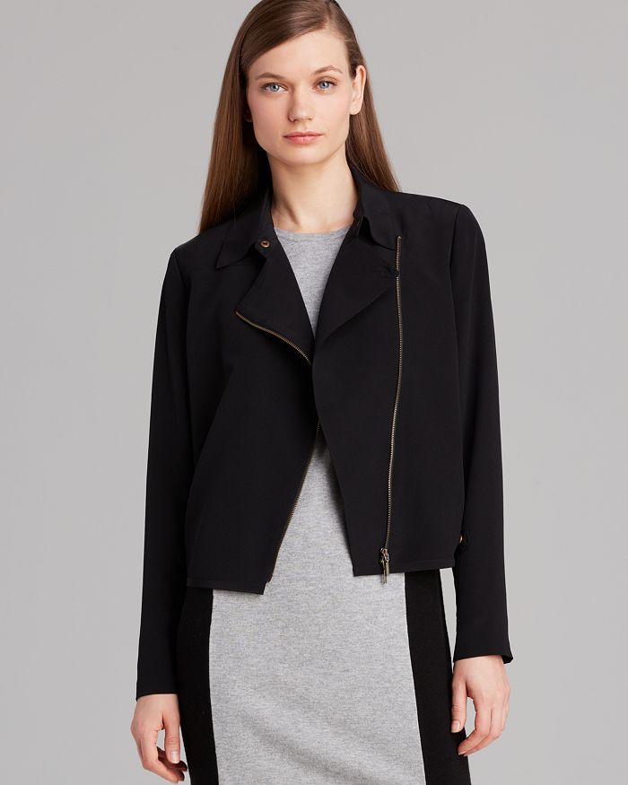 Magaschoni Silk Asymmetric Zip Front Jacket | Bloomingdale's