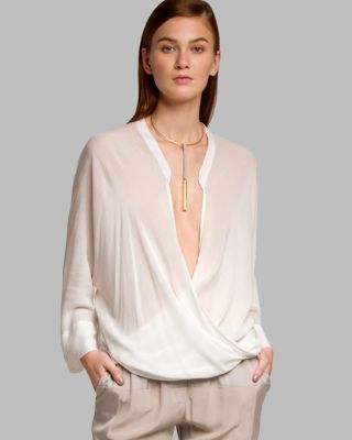 HALSTON HERITAGE HALSTON Blouse - Draped Front | Bloomingdale's