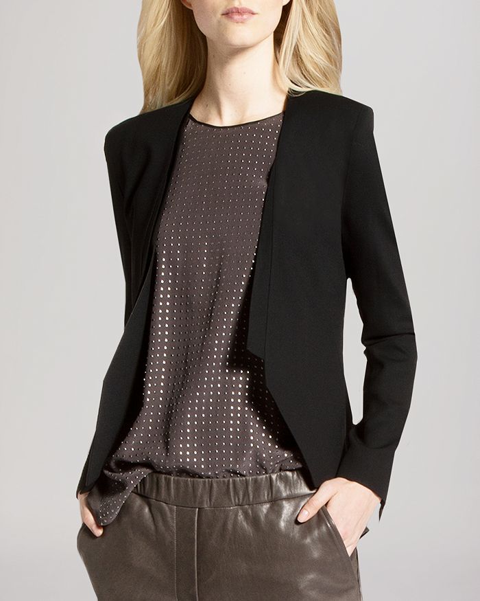 HALSTON HERITAGE HALSTON Jacket - Leather Trim | Bloomingdale's