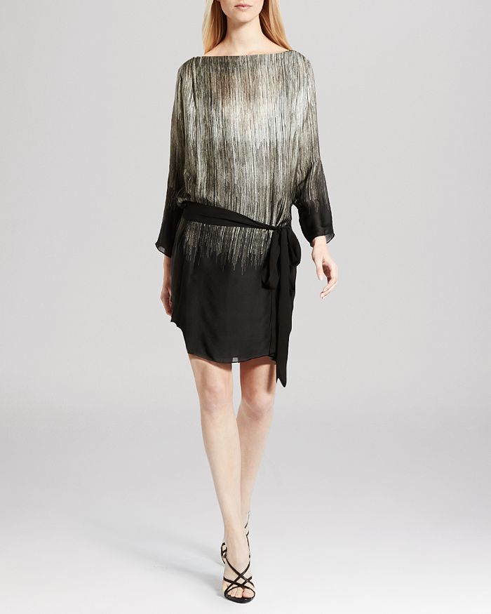 HALSTON HERITAGE HALSTON Dress - Silk Print Kaftan Belted | Bloomingdale's