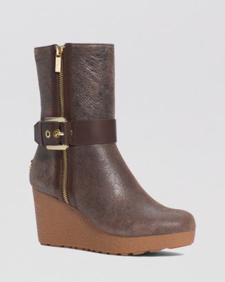 Michael Kors Platform Wedge Booties - Lizzie Shearling | Bloomingdale's