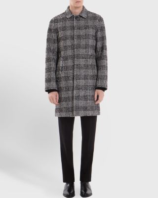 Sandro Check Prince of Wales Tweed Coat | Bloomingdale's