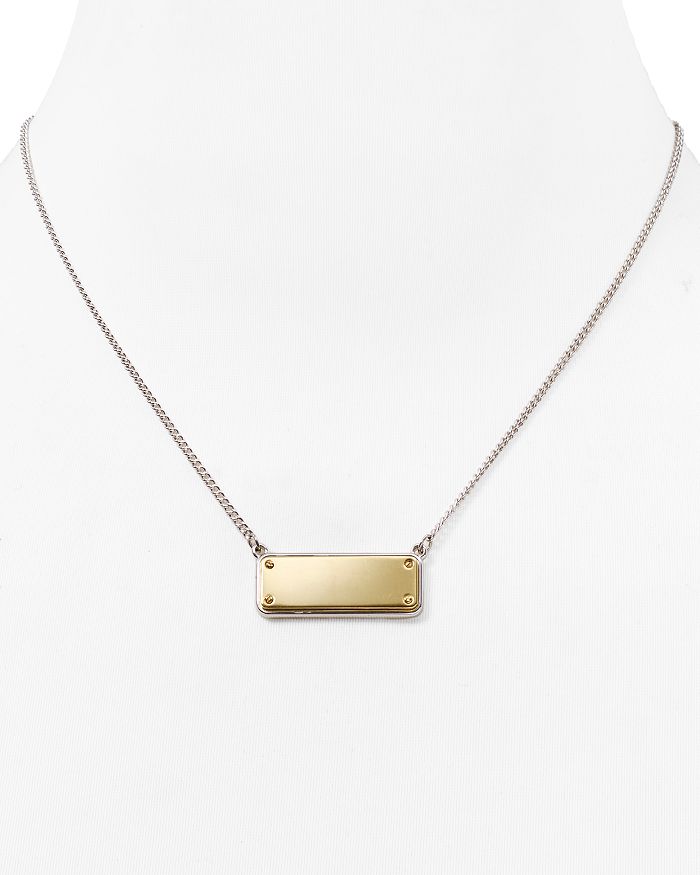 MARC JACOBS MARC BY ID Plaque Necklace, 17" | Bloomingdale's
