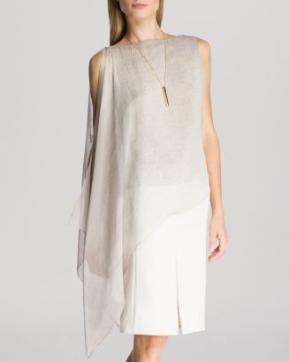 HALSTON HERITAGE HALSTON Top - Asymmetric Draped Print | Bloomingdale's