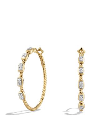 David Yurman Confetti Hoop Earrings with Diamonds in Gold | Bloomingdale's