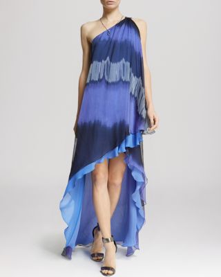 HALSTON HERITAGE HALSTON Dress - One Shoulder Drape Print | Bloomingdale's