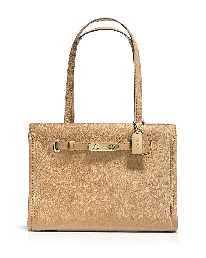 COACH Swagger Small Tote in Polished Pebble Leather | Bloomingdale's