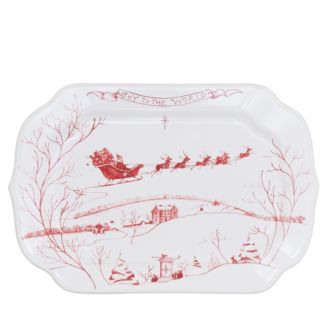 Juliska Country Estate Winter Frolic Ruby Gift Tray, Joy To The World ...