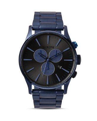 Nixon Sentry Chronograph Deep Blue Watch, 42mm | Bloomingdale's Jewelry ...