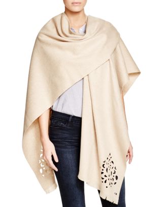 Fraas Laser Cut Floral Ruana | Bloomingdale's