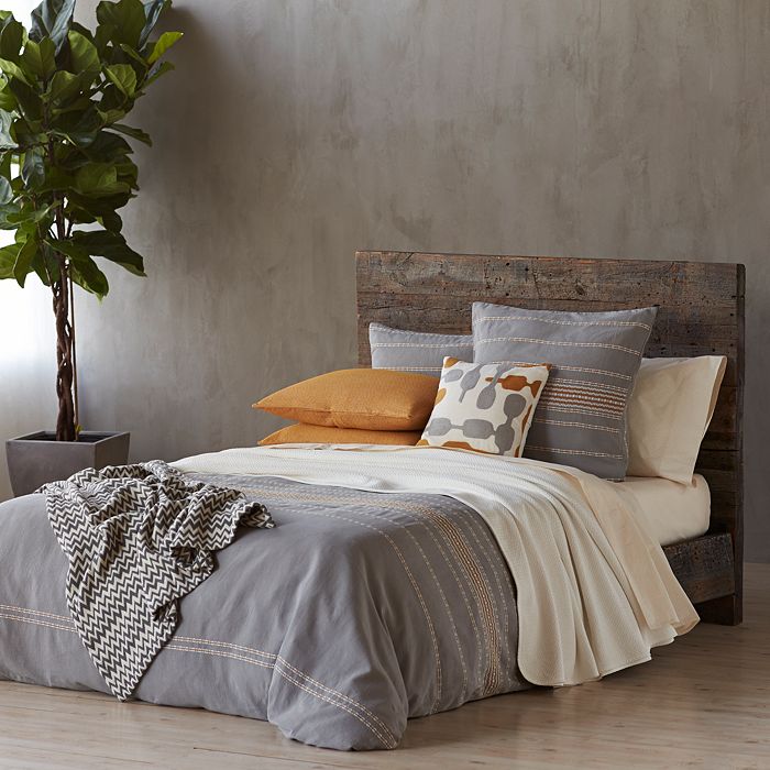 Coyuchi Organic Cotton Pewter Rippled Stripe Duvet Cover, King ...