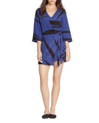 HALSTON HERITAGE HALSTON Printed Faux Wrap Dress | Bloomingdale's