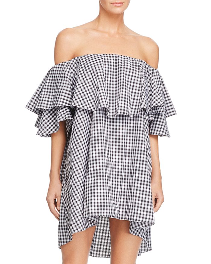 MLM Label Maison Gingham Off-The-Shoulder Ruffle Dress | Bloomingdale's