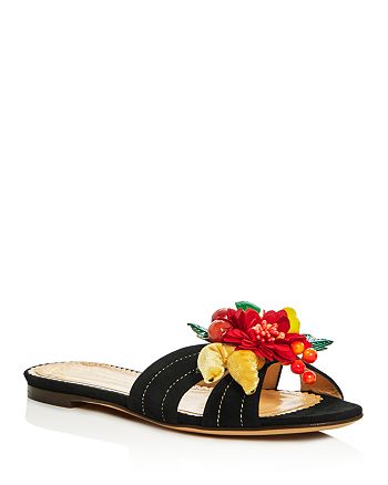 Charlotte Olympia Tropical Embellished Slide Sandals | Bloomingdale's