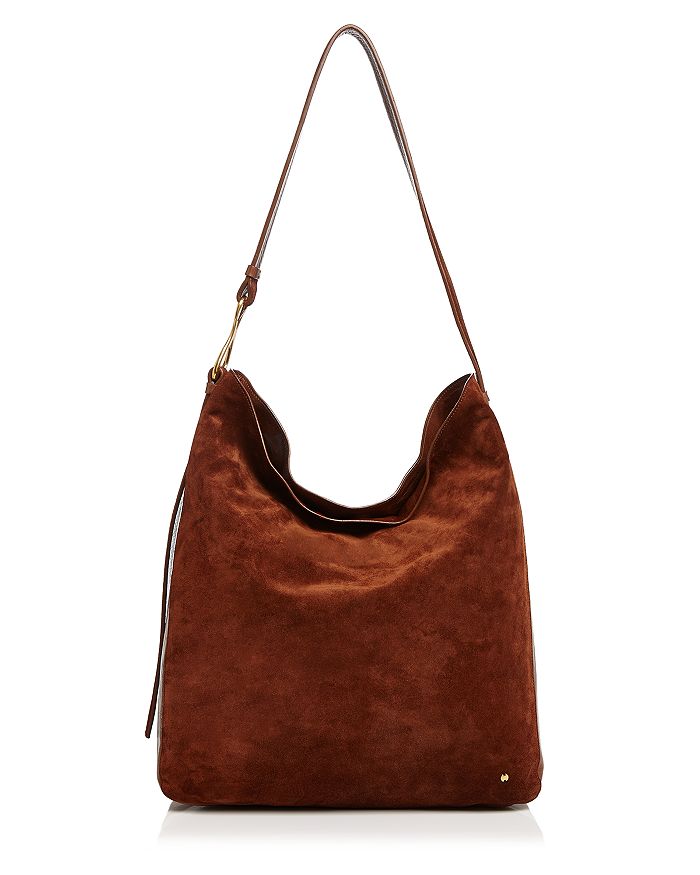 HALSTON HERITAGE HALSTON Elsa Large Suede and Leather Shoulder Bag ...