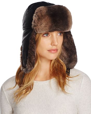 Crown Cap Lambskin and Rabbit Fur Aviator Hat | Bloomingdale's