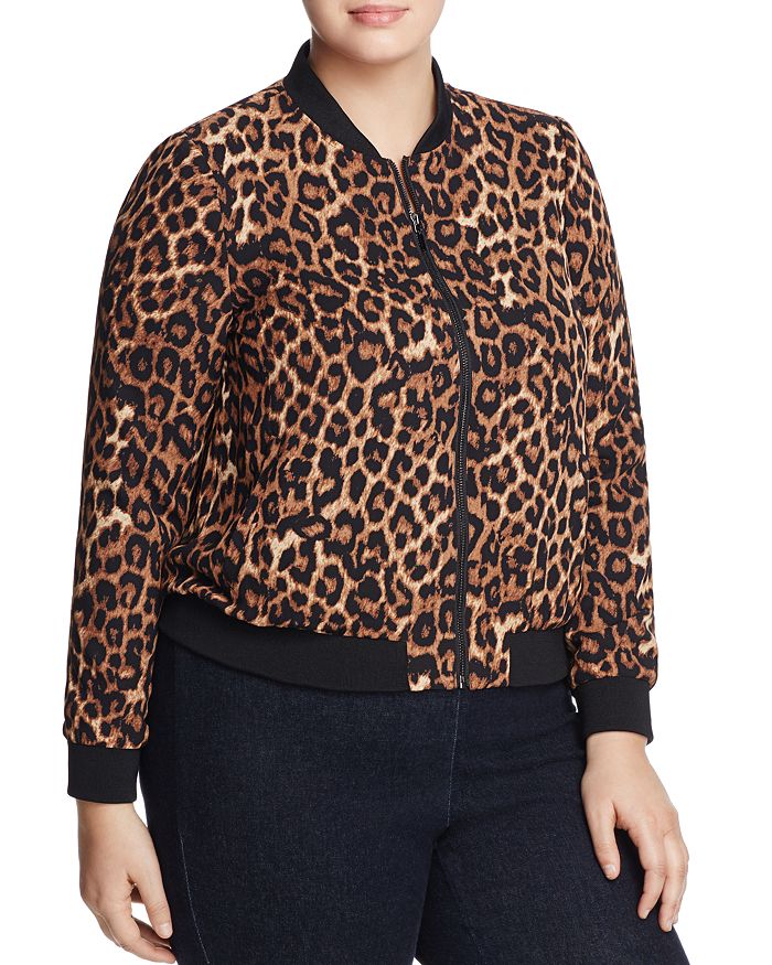 Cupio Plus Leopard-Print Bomber Jacket | Bloomingdale's