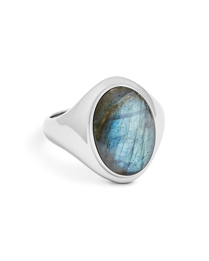 Shinola Sterling Silver & Labradorite Signet Ring | Bloomingdale's