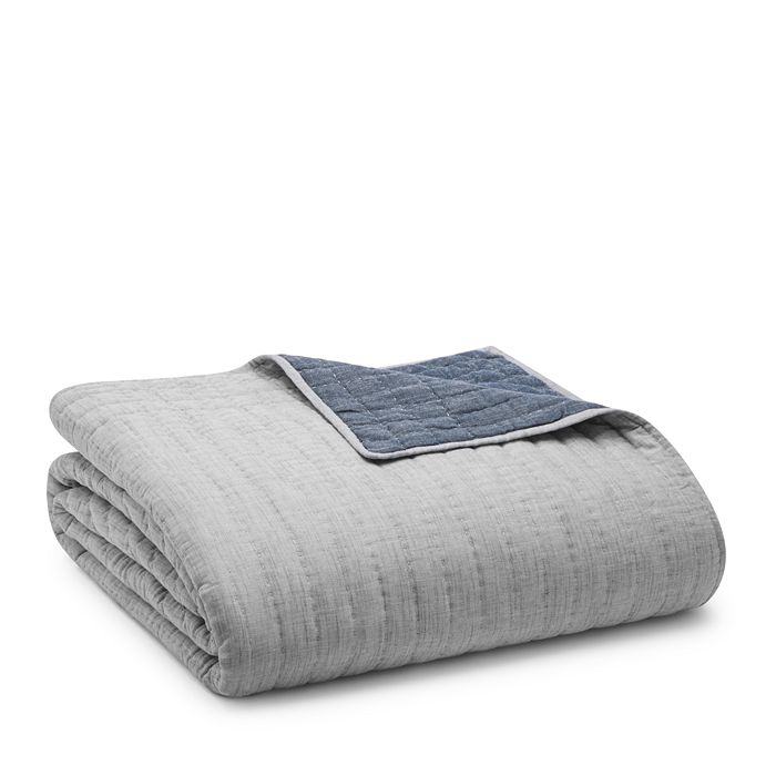 Oake Chambray Pleated Coverlet, King - 100% Exclusive | Bloomingdale's