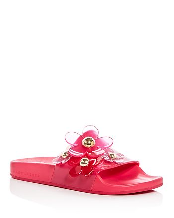 MARC JACOBS Women's Daisy Embellished Pool Slide Sandals | Bloomingdale's