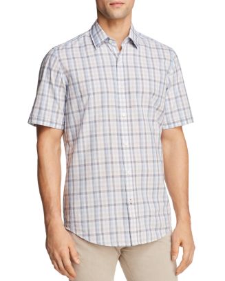 BOSS Luka Micro Check Regular Fit Button-Down Shirt | Bloomingdale's