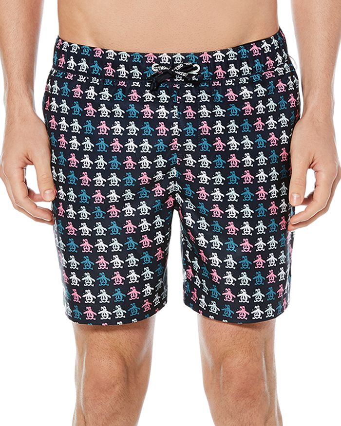 Original Penguin Digital Pete Print Swim Trunks | Bloomingdale's