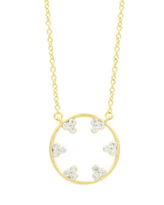 Freida Rothman Fleur Bloom Pavé Hoop Pendant Necklace, 16" | Bloomingdale's