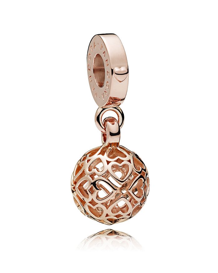 Pandora Rose Gold-Tone Sterling Silver Harmonious Hearts Drop Charm ...