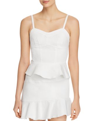 AQUA Denim Bustier Top - 100% Exclusive | Bloomingdale's