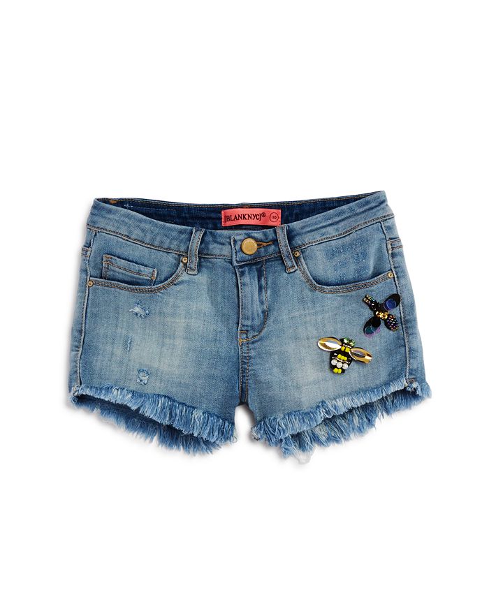 BLANKNYC Girls' Embellished Bee Shorts - Big Kid | Bloomingdale's
