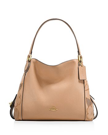 COACH Edie 31 Leather, Suede & Snakeskin Patchwork Tea Rose Shoulder ...