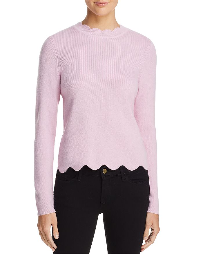 AQUA Scallop-Trim Sweater - 100% Exclusive | Bloomingdale's