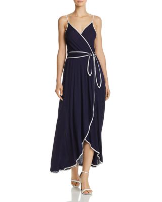AQUA Piped Faux-Wrap Maxi Dress - 100% Exclusive | Bloomingdale's