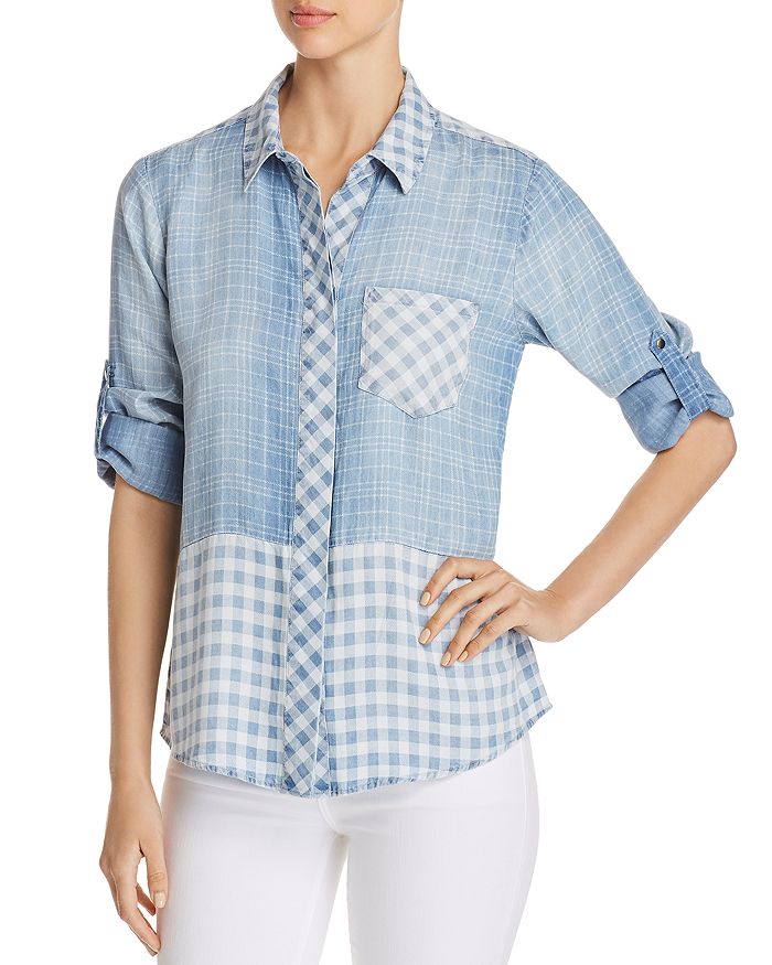 Billy T Mixed-Print Chambray Shirt | Bloomingdale's