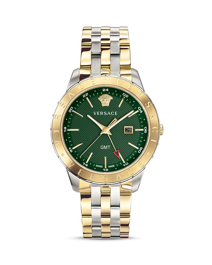 Versace Collection Business Slim Green Watch, 43mm | Bloomingdale's