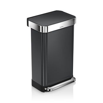 simplehuman 45-Liter Rectangular Step Trash Can with Liner Pocket ...
